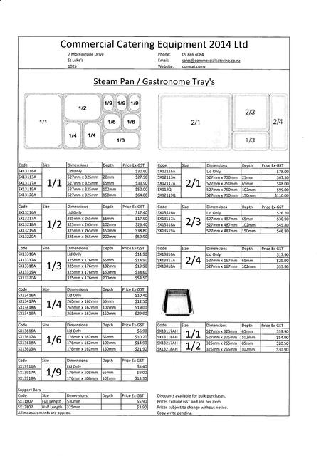 Steam Pans Gastronome Trays All Sizes Commercial Catering steam-pans-gastronome-trays-all-sizes-commercial-catering